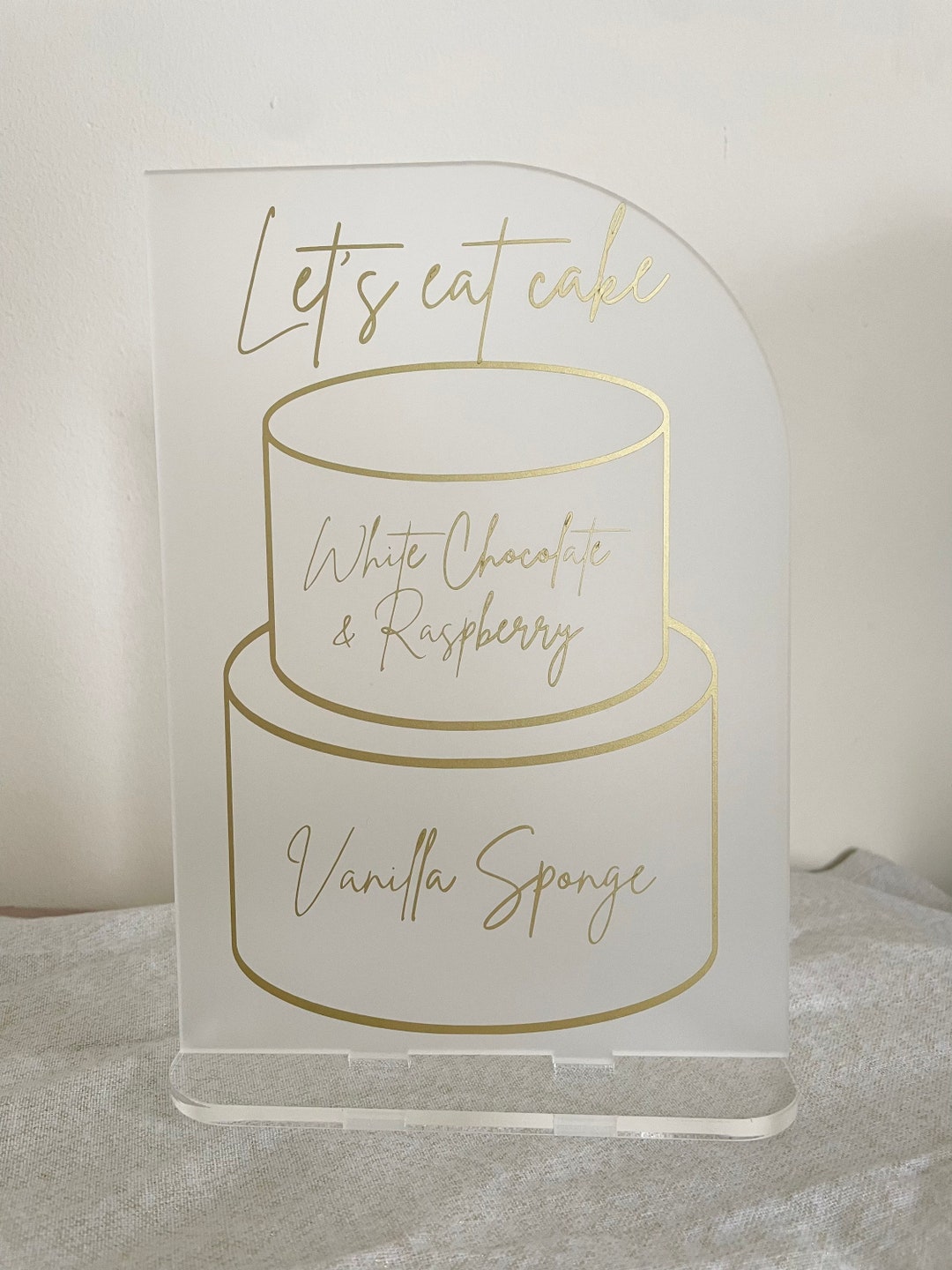 Acrylic A5 Frosted Arch Top Cake Menu Sign for Weddings and Parties - Etsy