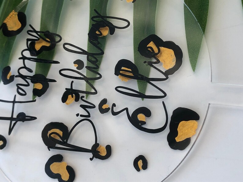 Leopard Print Personalised Acrylic Cake Topper | Etsy