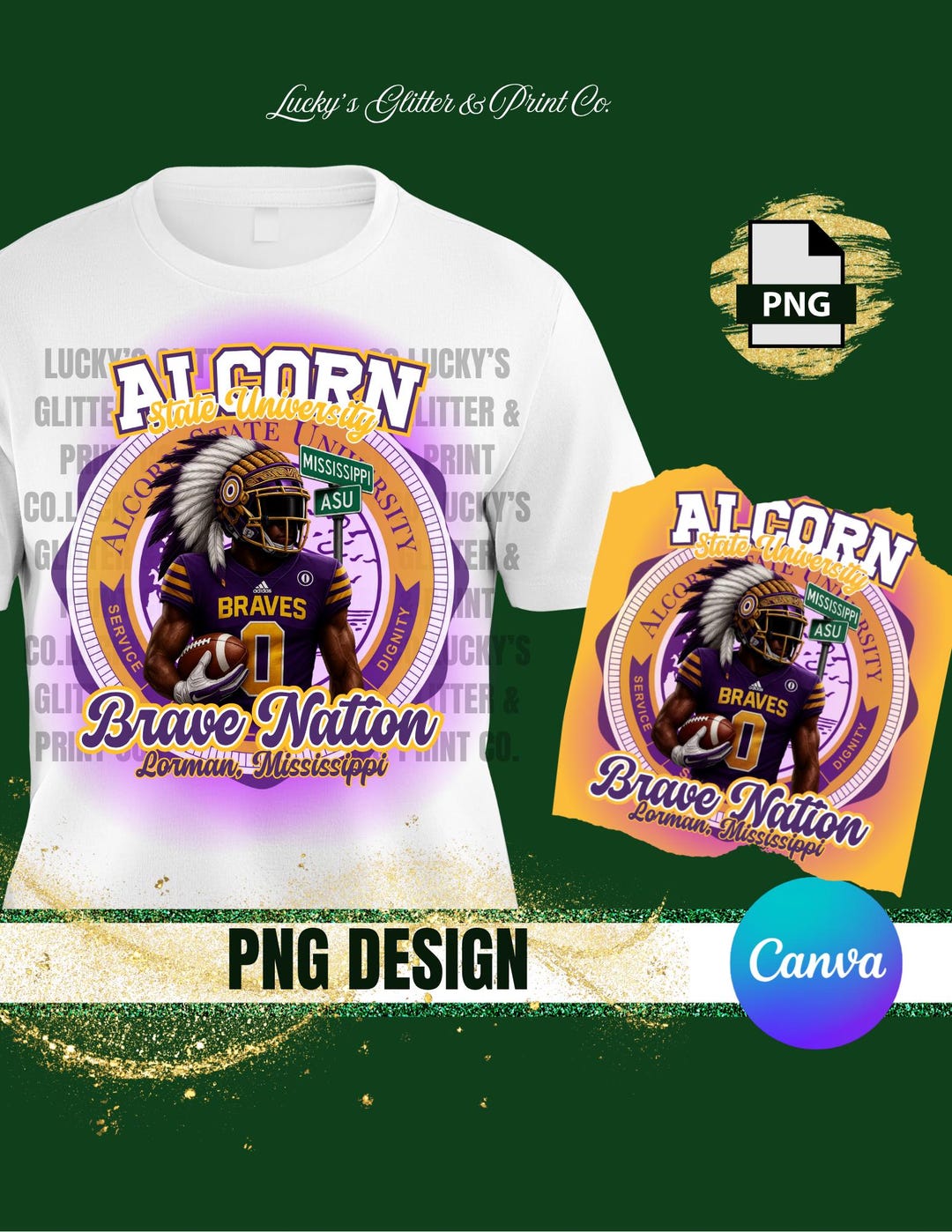 Alcorn State University Football PNG – Digital Download - Etsy