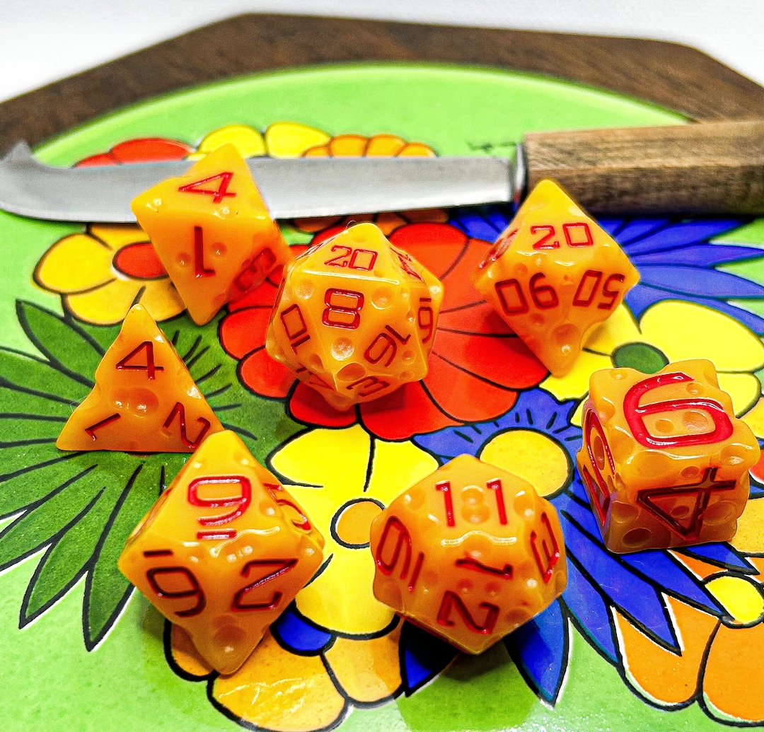 The Big Cheese Dice Set, Custom Dice 7 Piece Translucent Set RPG Dnd ...