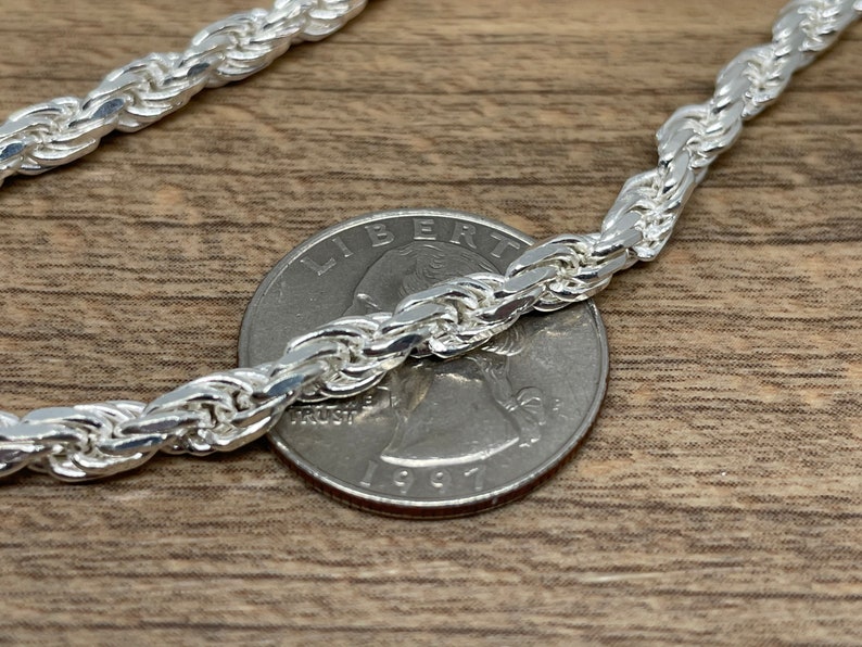 925 Sterling Silver Rope Chain Necklace Made in Italy 1mm - Etsy