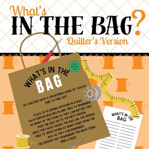 QUILT GAME, What's in the Bag, Instant Digital Download, Printable Game ...