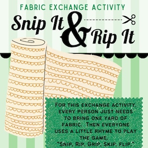 Snip It & Rip It Quilt Game: Fabric Exchange Activity (digital Download ...