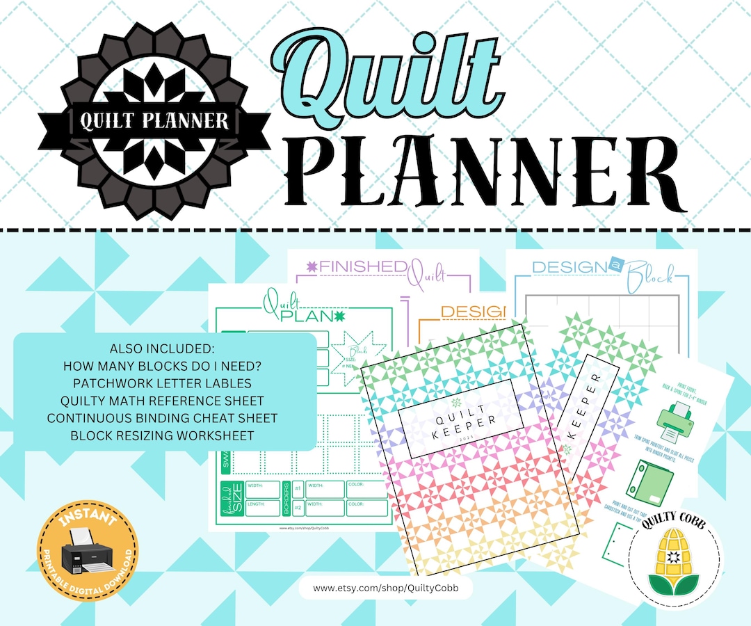 Quilt Planner Bundle: Design & Math Cheat Sheets (printable Instant ...