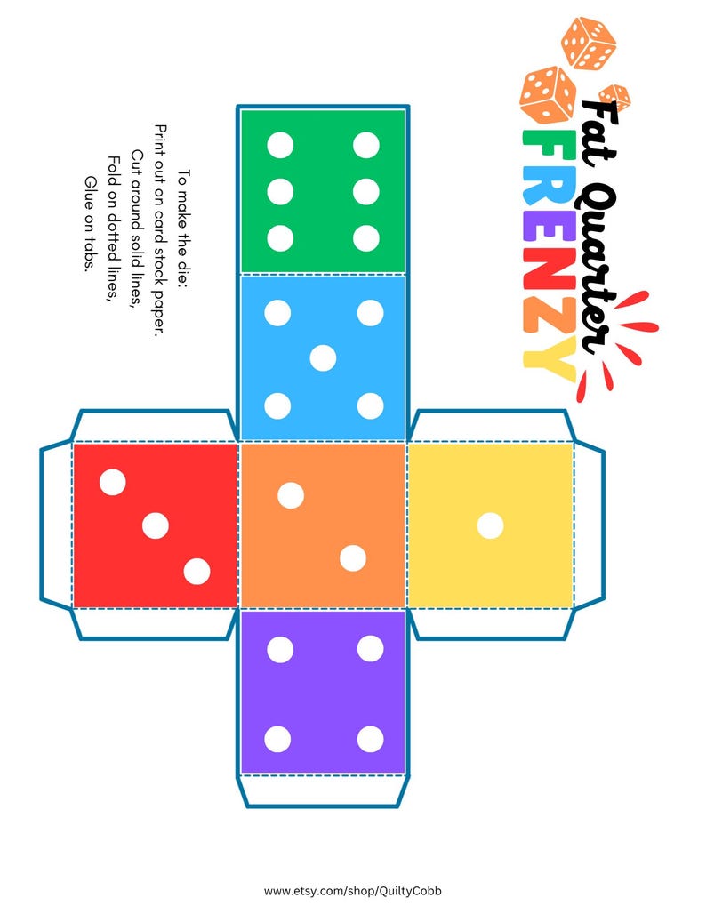 QUILT GAME, Fat Quarter Frenzy, Gift Exchange, Instant Digital Download ...