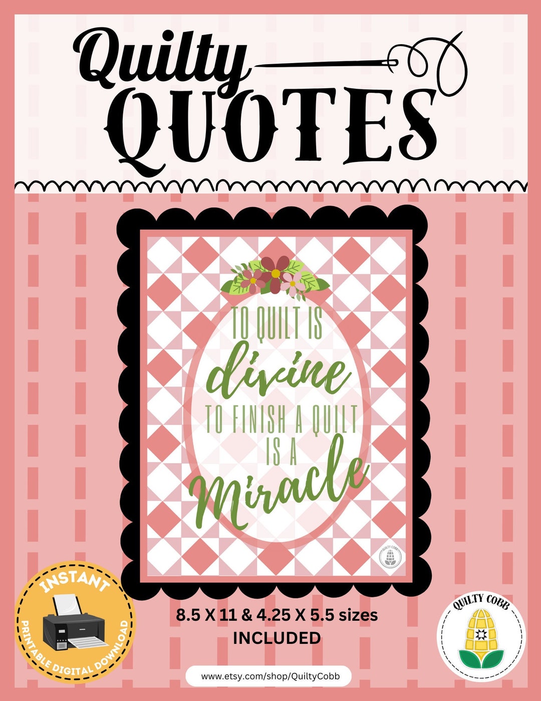 QUILT QUOTES, Digital Download, Printable Art, Instant Download, Quilty ...