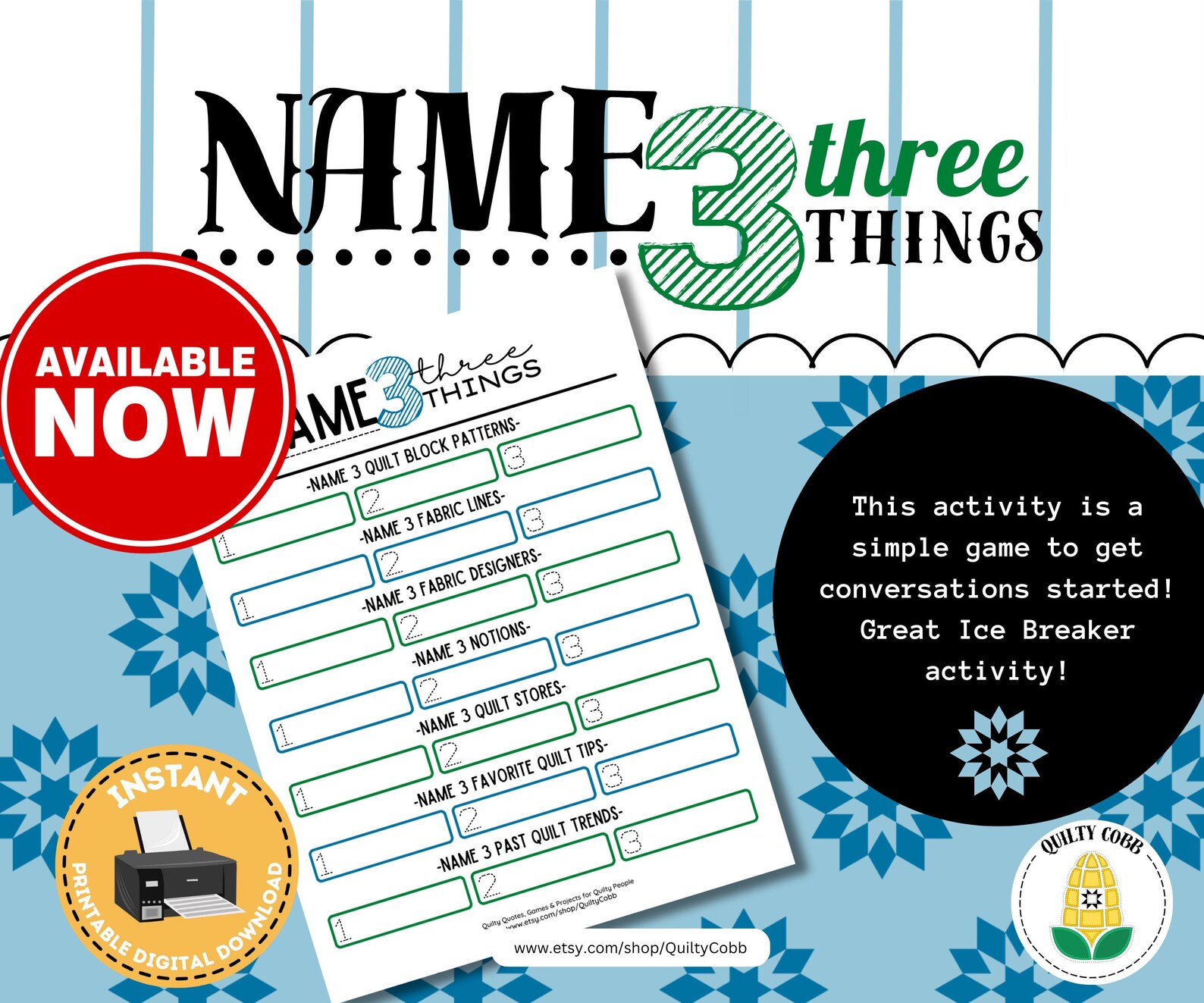 QUILT GAME, Never Have I Ever, Instant Digital Download, Printable Game ...