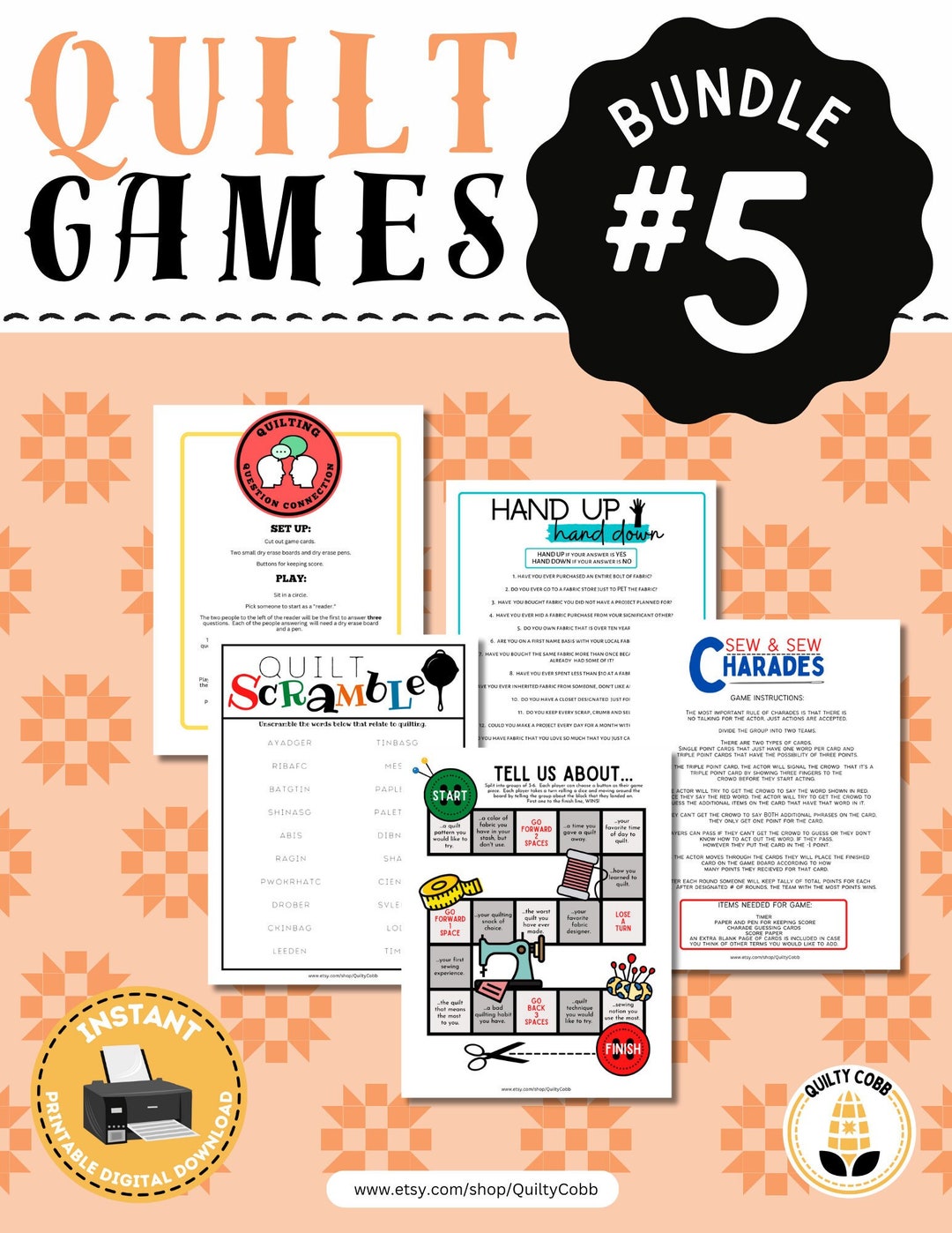 QUILT GAME, Game Bundle, Ice Breaker Activities, Instant Digital ...
