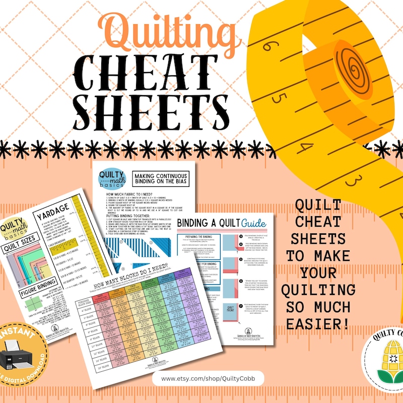 Cheat Sheet for Quilting - Etsy