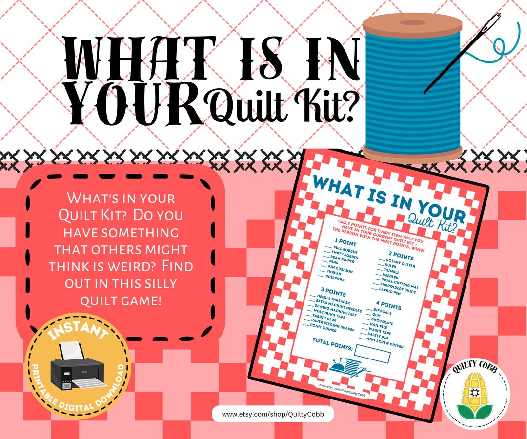 Quilt Kit Game: What's in Your Kit? - Printable Digital Download - Etsy