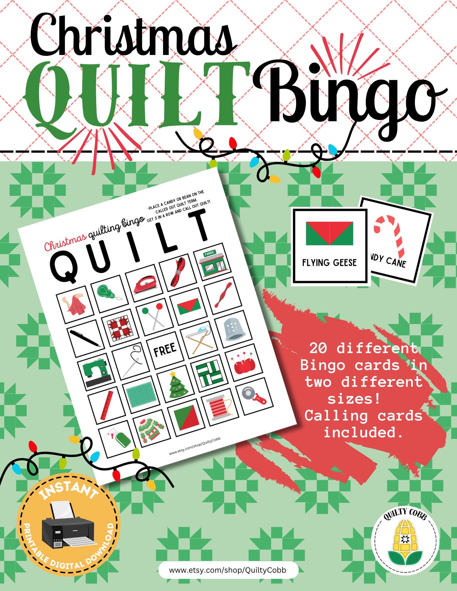 Quilters BINGO, Christmas Version, Quilt Games, Retreat Activities ...