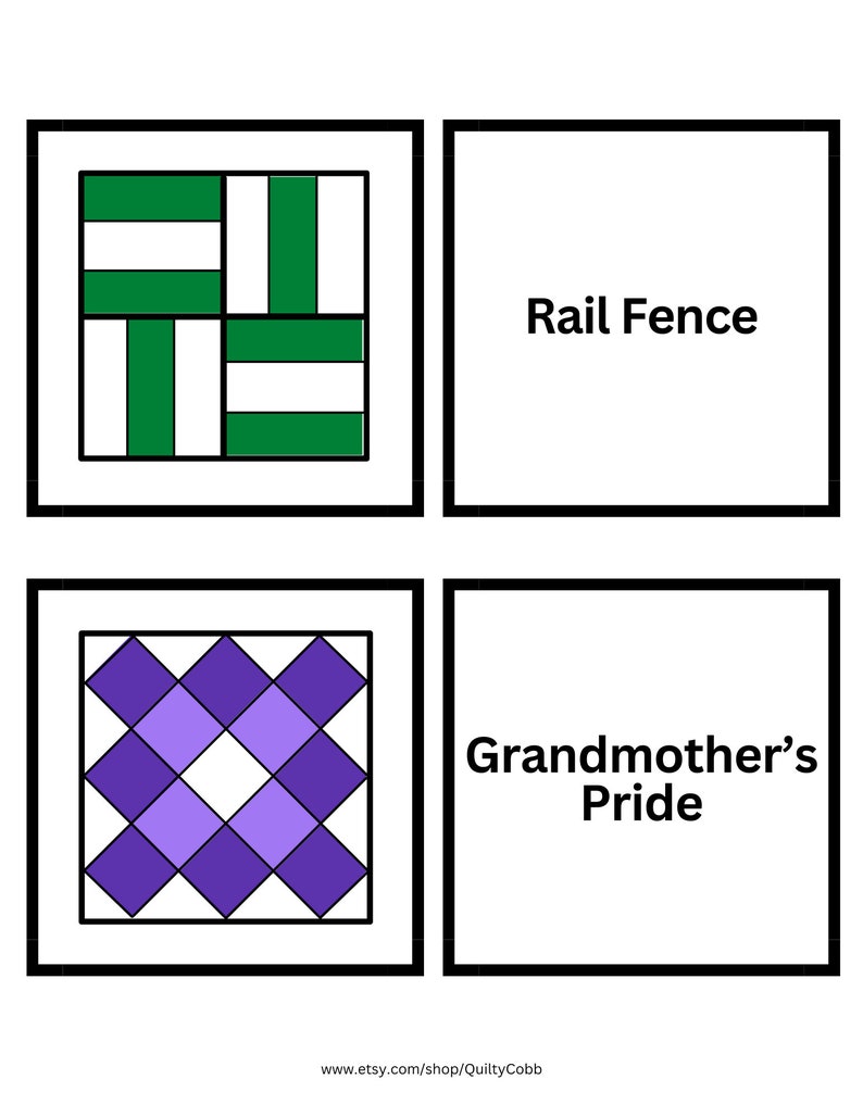 QUILT GAME, Quilters Block Lock, Memory Game, Instant Digital Download ...