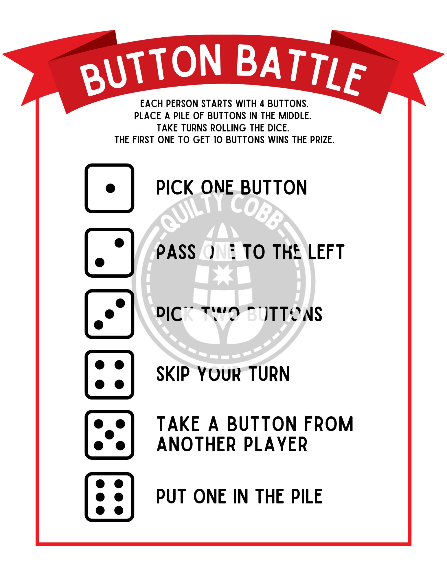 QUILT GAME Game Bundle Printable Package Instant Digital - Etsy