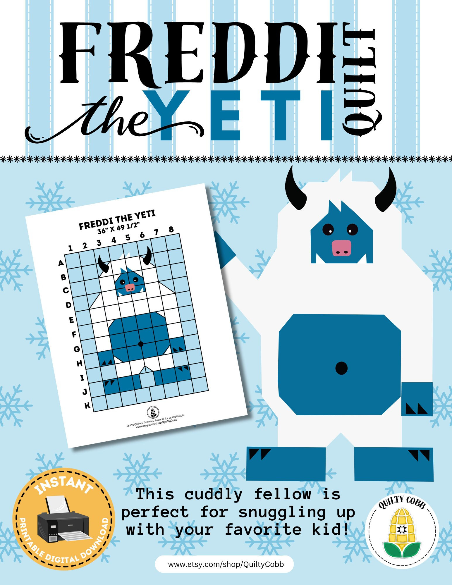 Yeti Quilt Pattern: Throw Size, Super Simple (digital Download) - Etsy