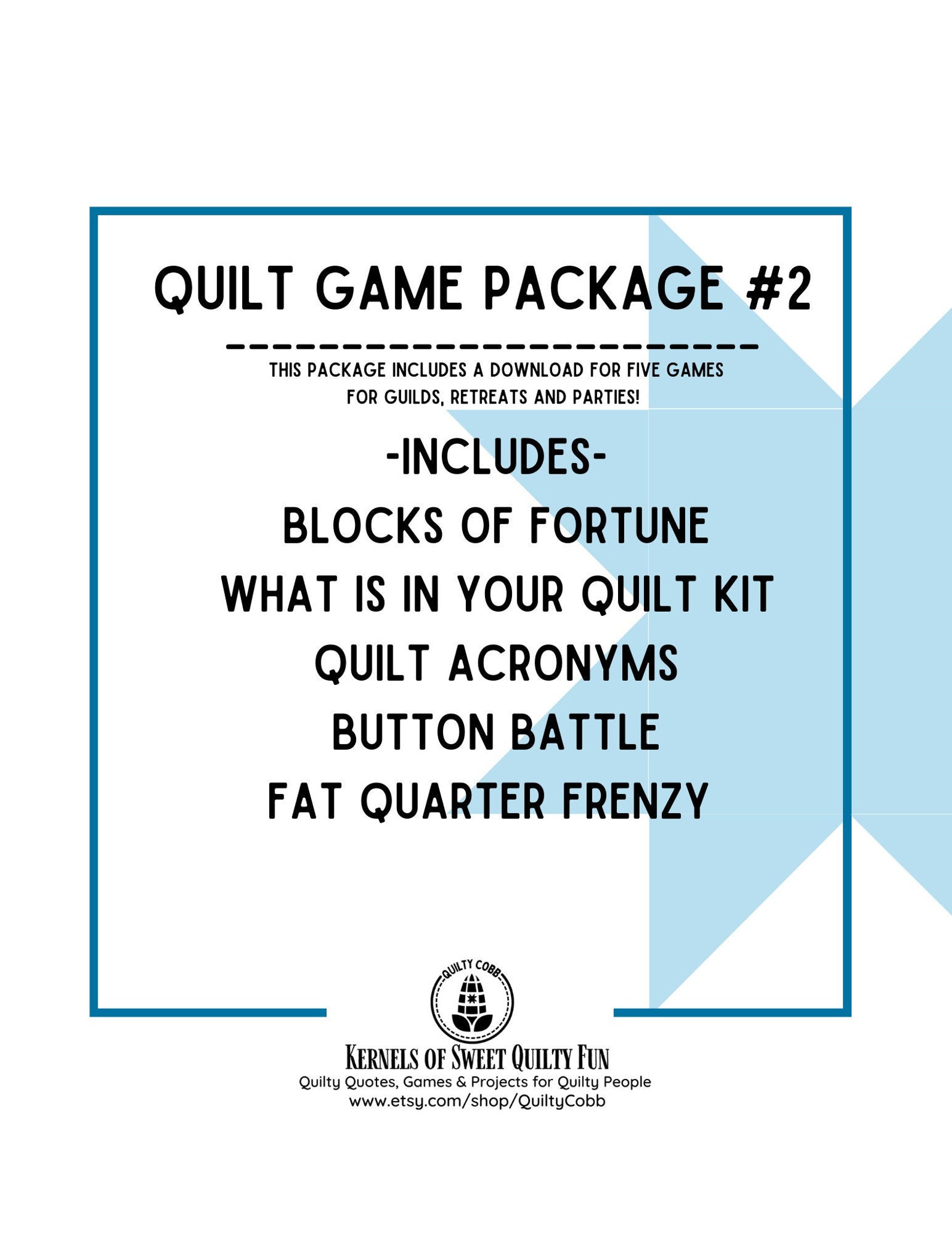 QUILT GAME Game Bundle Printable Package Instant Digital - Etsy