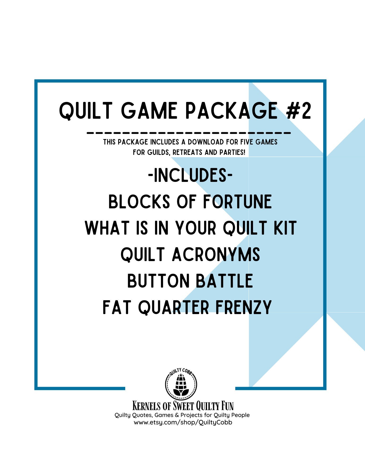 QUILT GAME Game Bundle Printable Package Instant Digital - Etsy