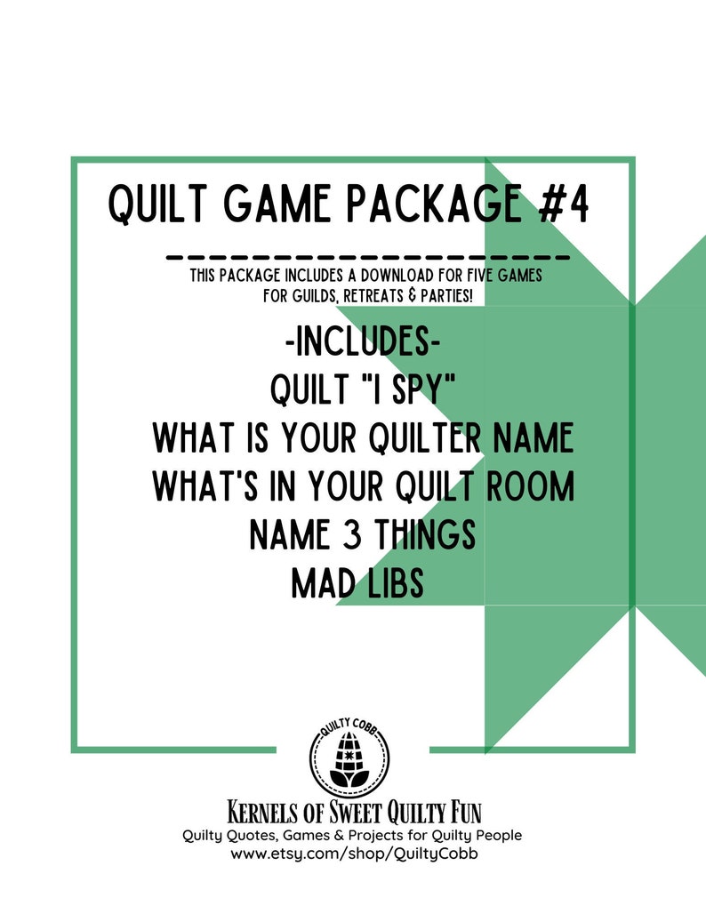 QUILT GAME BUNDLE Game Package Instant Digital Download - Etsy