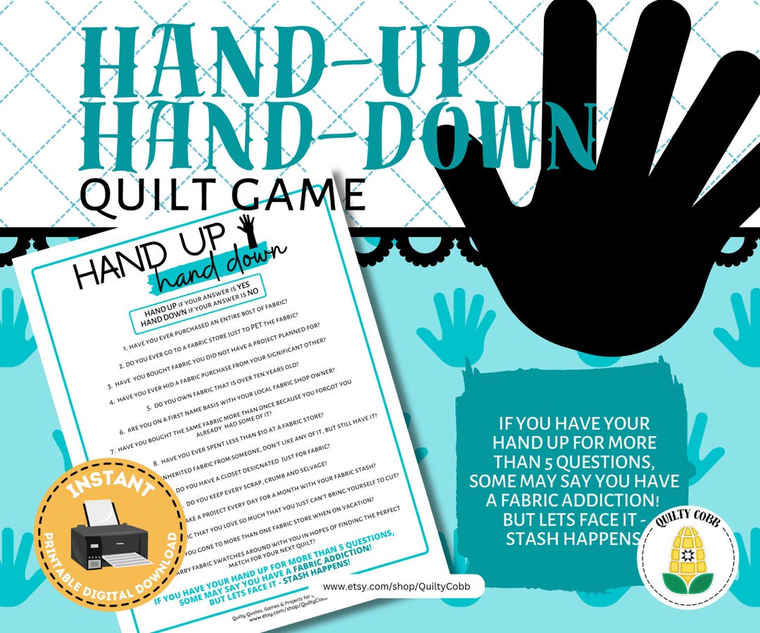 QUILT GAME, Hands Up, Guild, Retreat, Meeting Activity, Instant Digital ...