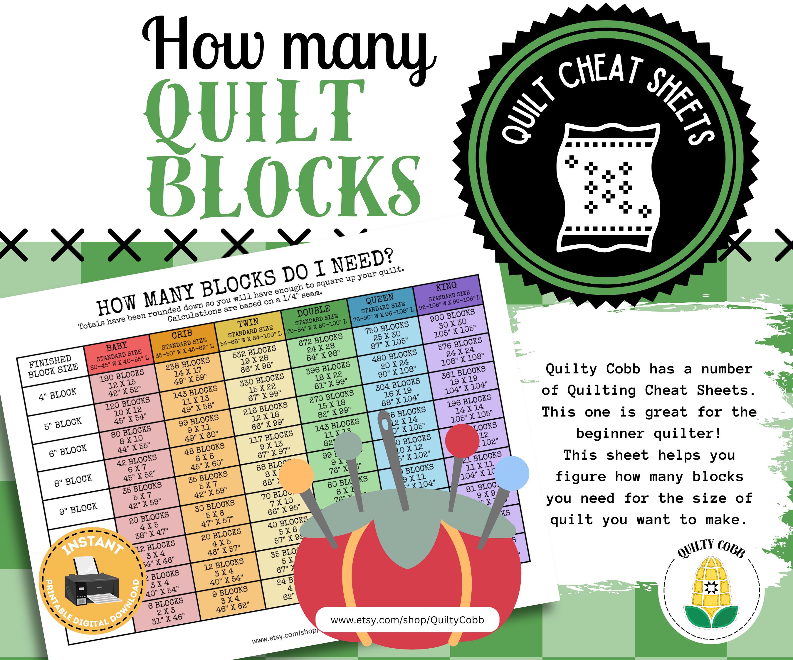 Quilt Block Guide: Cheat Sheet for Quilters (digital Download) - Etsy