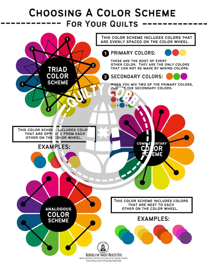 QUILT REFERENCE GUIDE, Color Scheme, Cheat Sheet, Instant Digital ...
