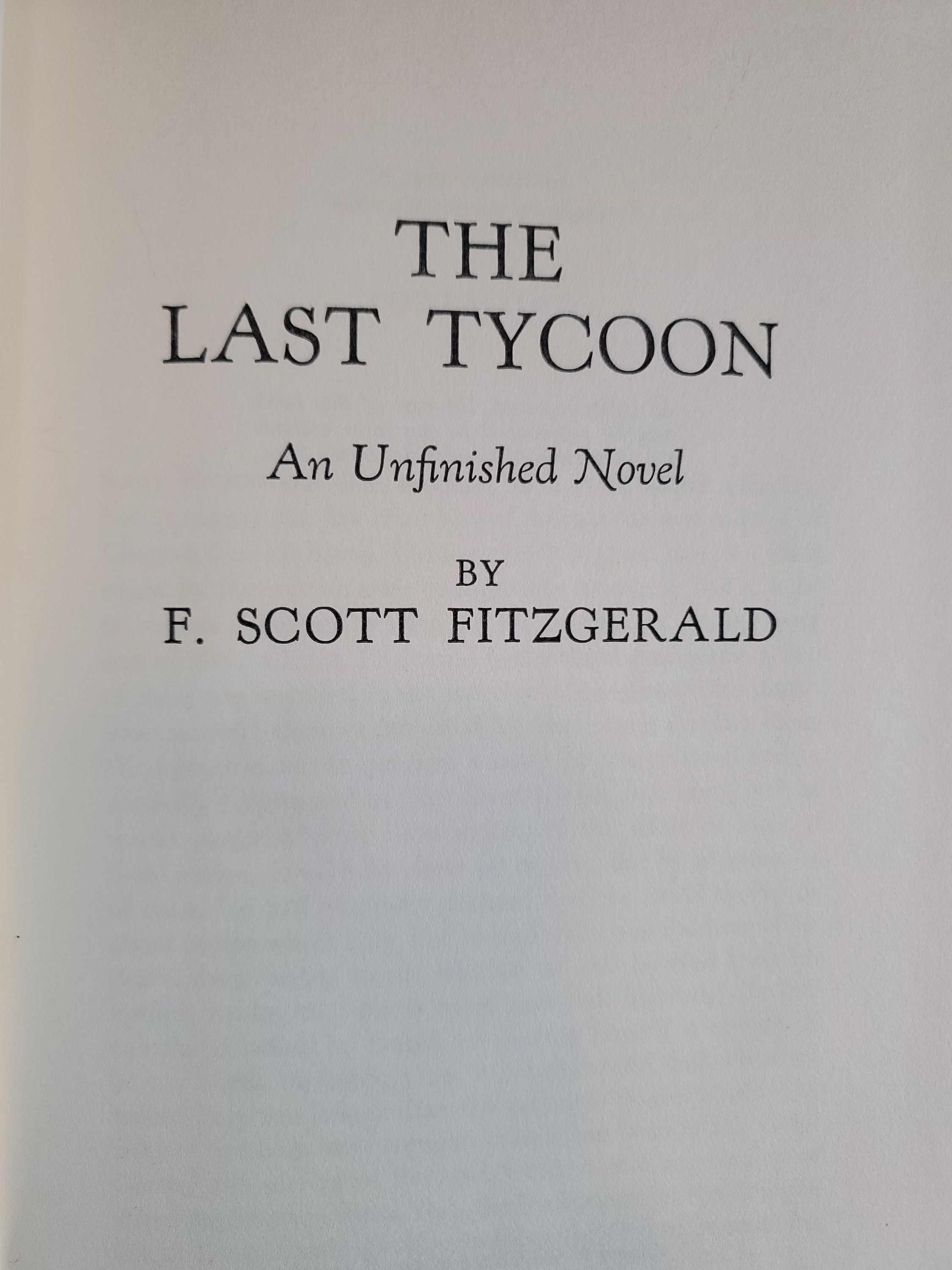 The Last Tycoon, F. Scott Fitzgerald, First Edition, Classic Literature ...