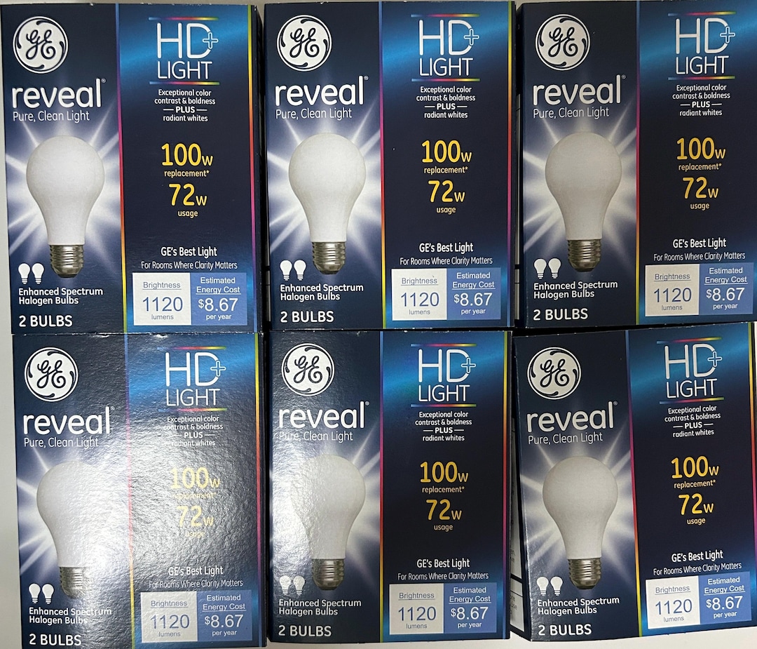 GE 100w Equivalent Light Bulb: 72w Uses, Reveal HD Light 1120 Lumens ...