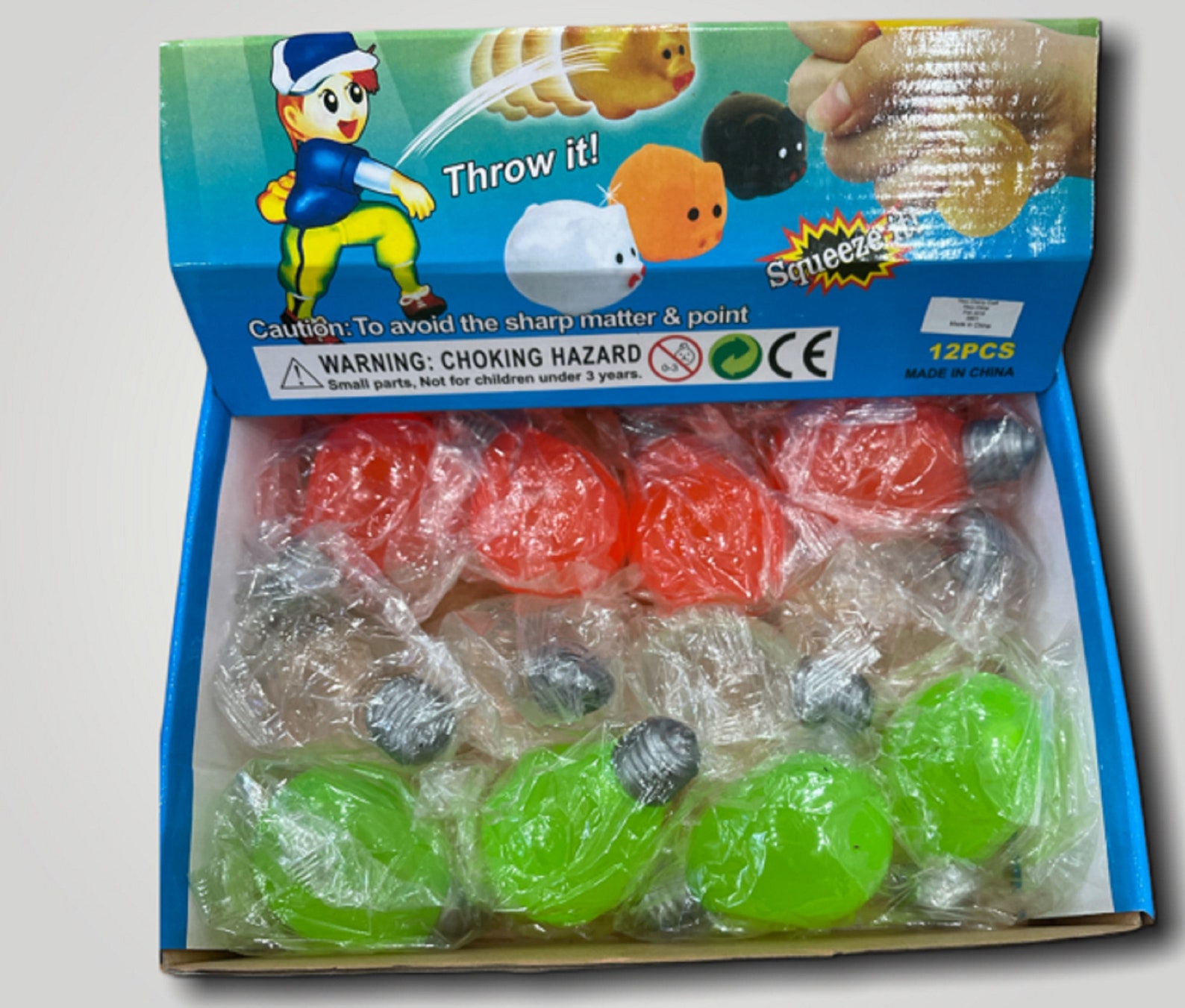 Splat Ball Fun Squeezable Sticky Smash Ball Kid Game Play Bulb Type ...