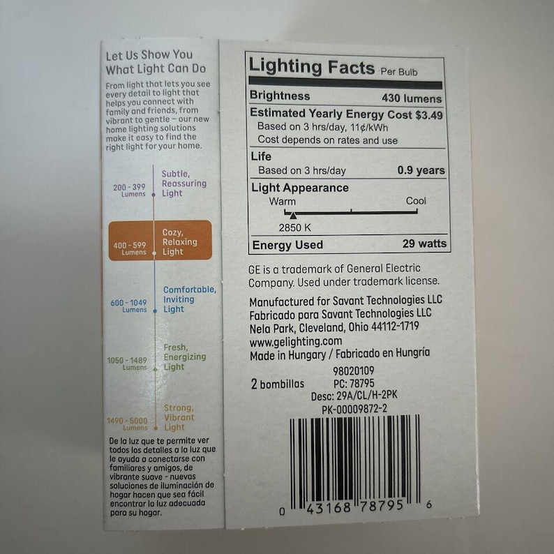 GE 40watt Crystal Clear 6 Light Bulbs: Dimmable A19, 430 Lumens (3-pack ...