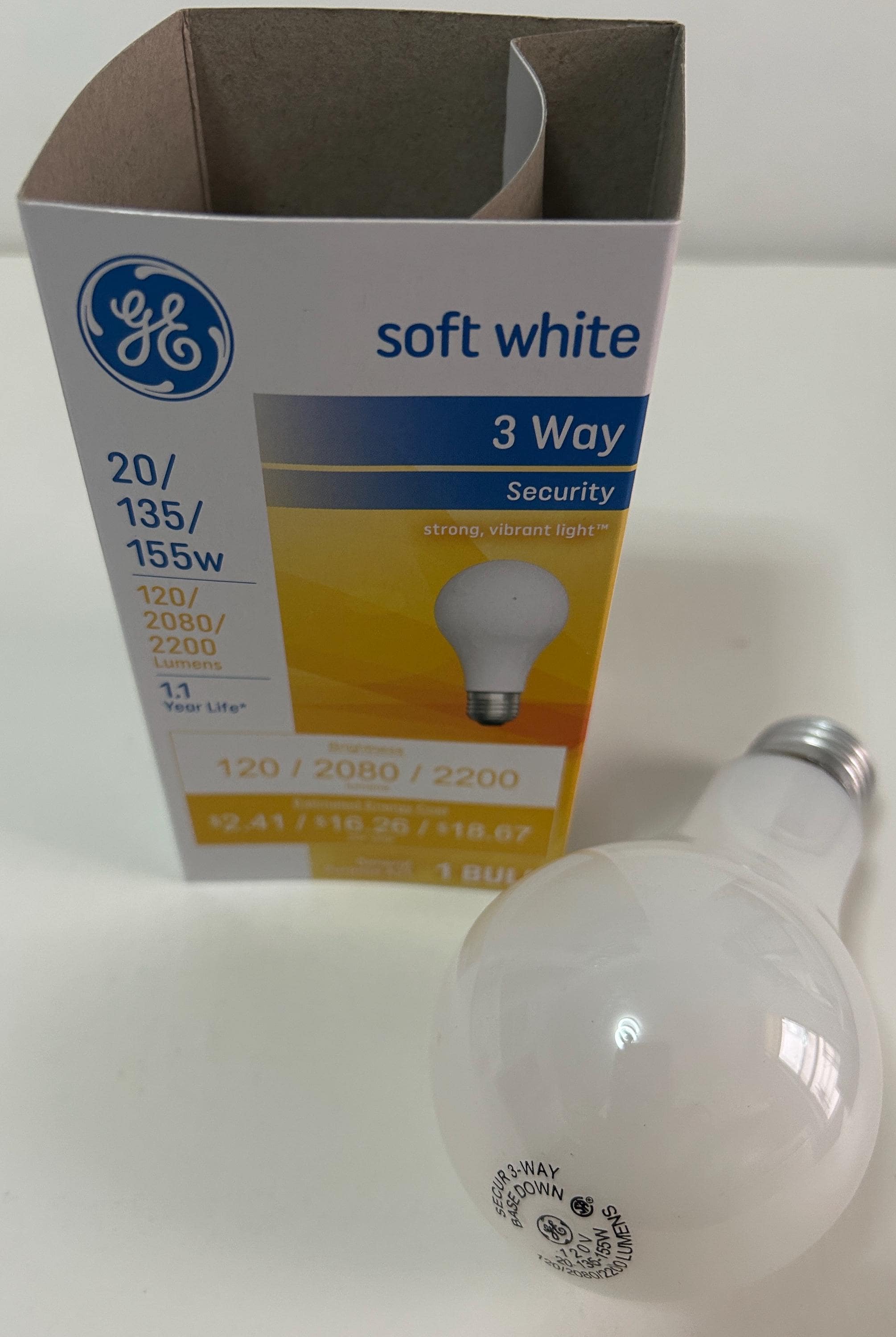GE 3-way Soft White Light Bulb 20/135/155w (6-pack) - Etsy