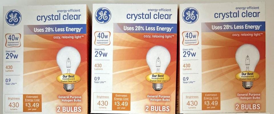 GE 40watt Crystal Clear 6 Light Bulbs: Dimmable A19, 430 Lumens (3-pack ...