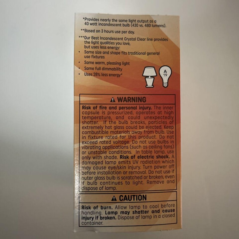 GE 40-watt Crystal Clear Light Bulbs: 430 Lumens, Dimmable, 2-pack - Etsy