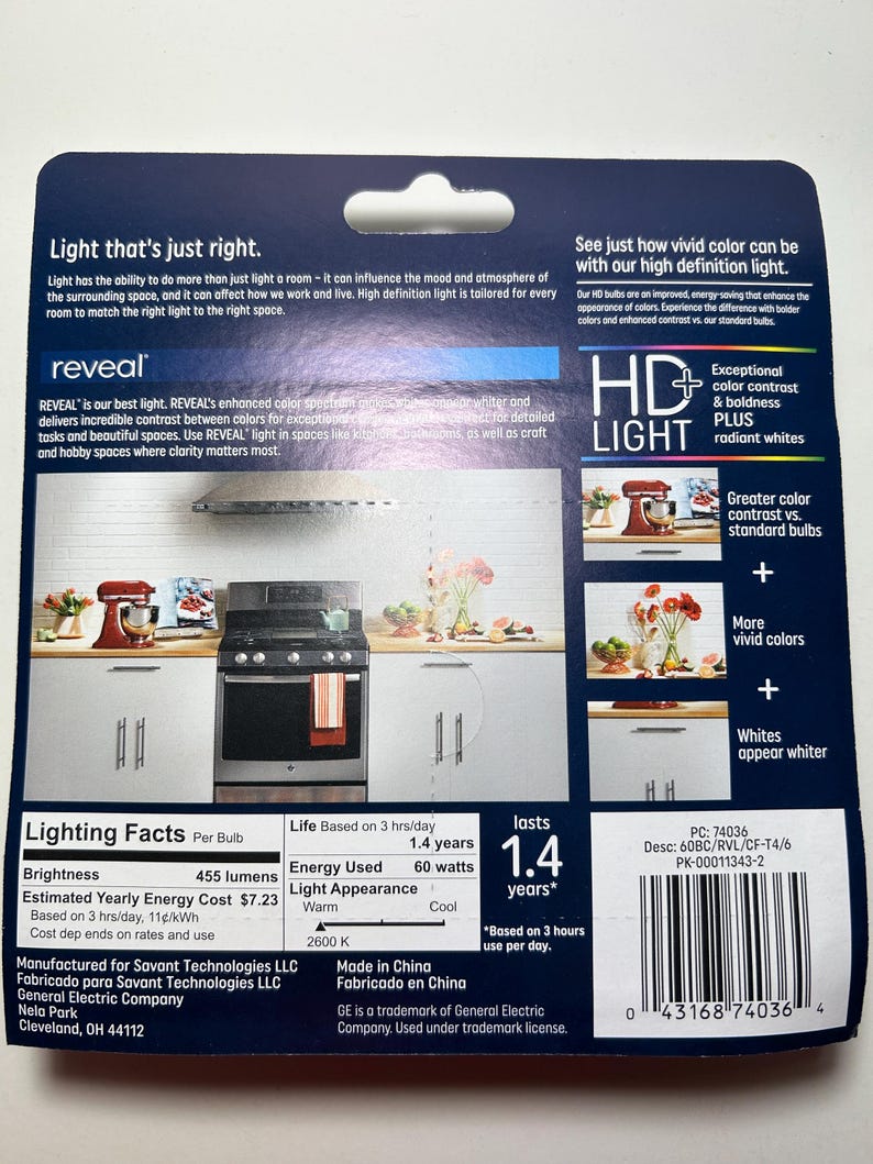GE 60watt Reveal HD Clear Candelabra Light Bulbs: E12 Decorative BC ...
