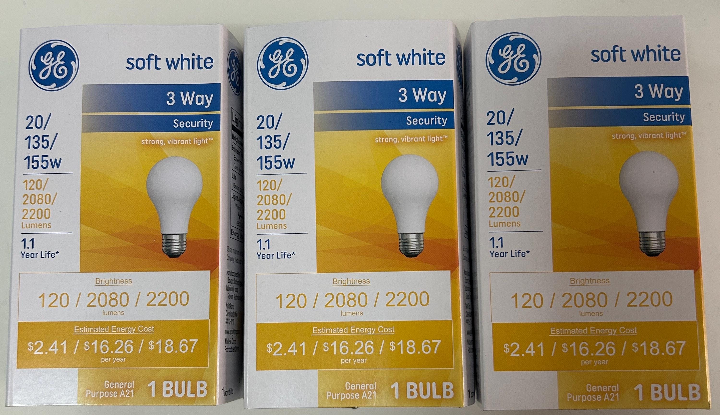 GE Soft White 3-way Light Bulb A21 (3-pack) - Etsy