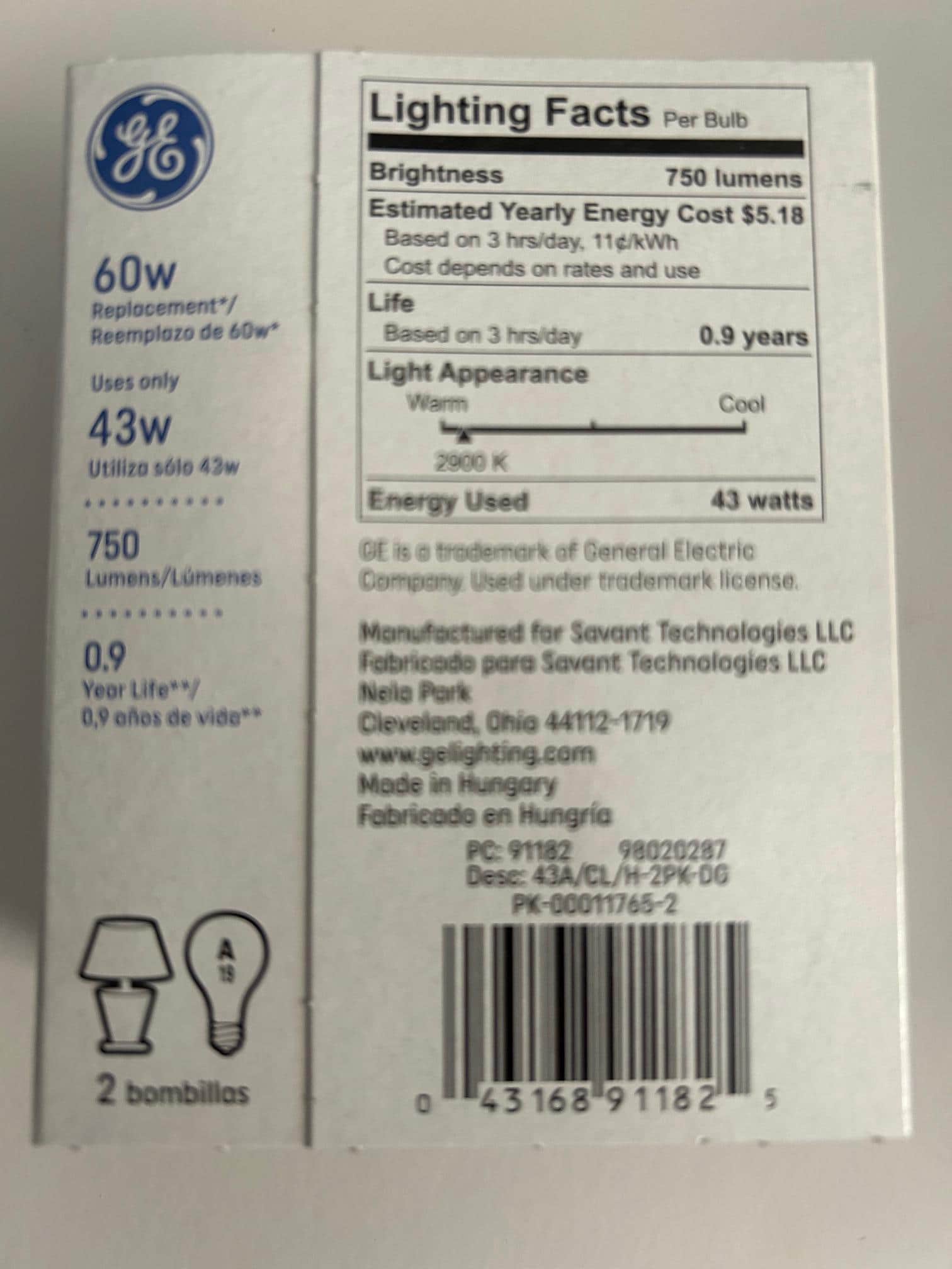 GE 60-watt Clear Crystal Light Bulbs: A19 Dimmable, 6-pack - Etsy