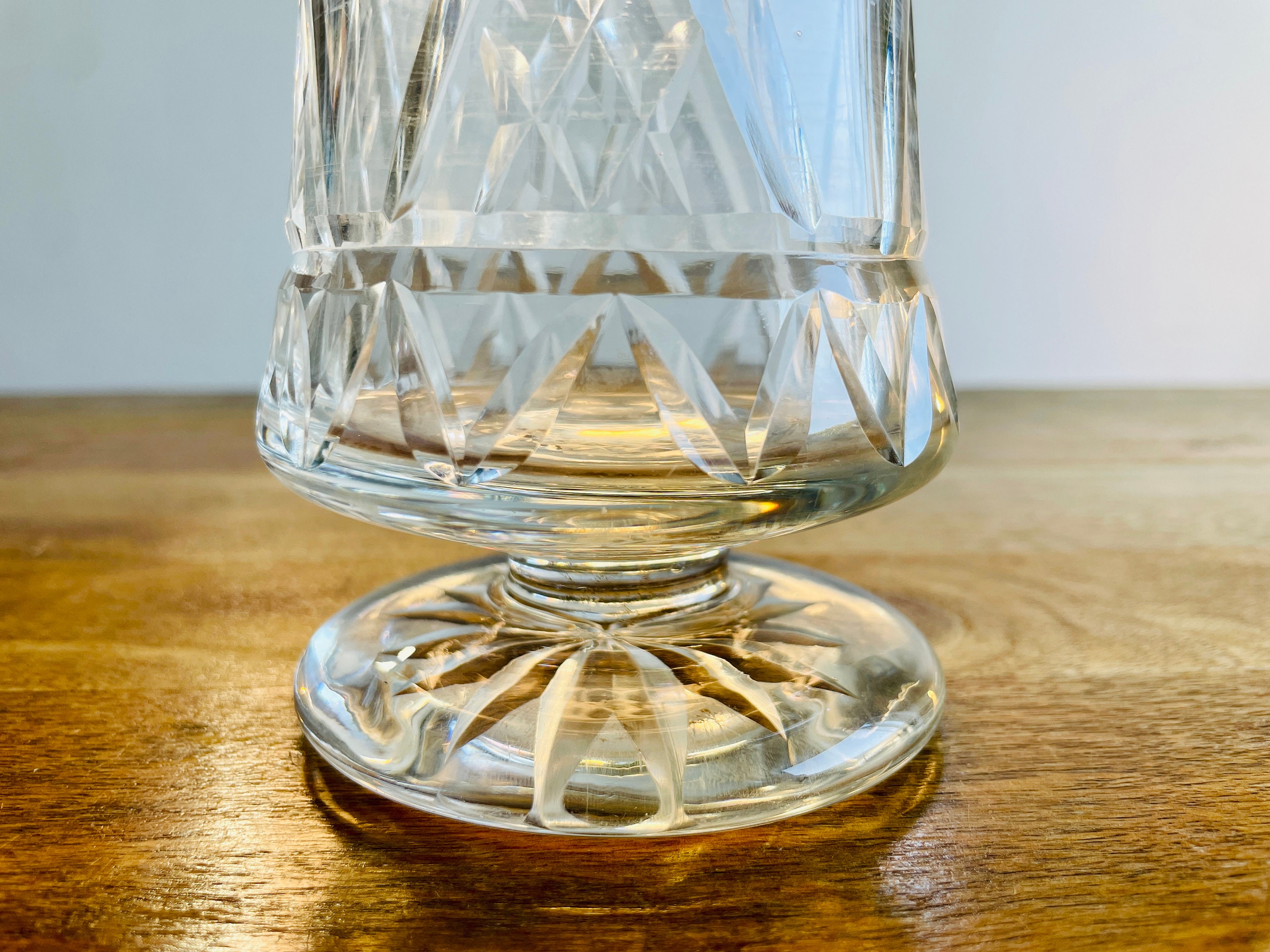 Vintage Lead Crystal Footed Vase Heavy Crystal Pedestal Vase - Etsy