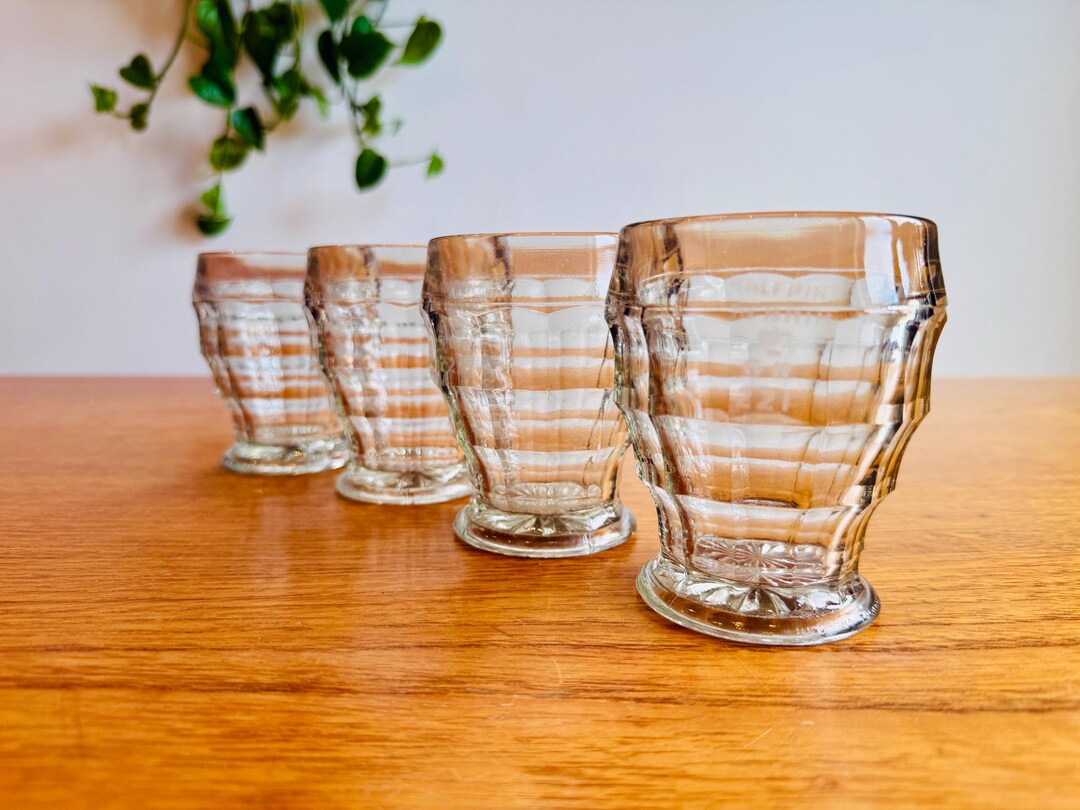 Set of Four Rare 1930s/40s British Crown Stamped Pub Half Pint Glasses ...