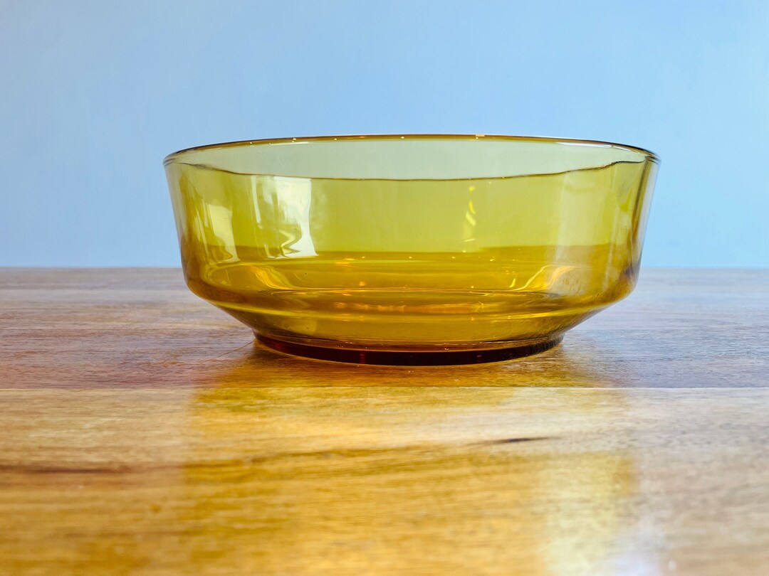 Vintage Amber Glass Rocco Bormioli Serving Bowl, Italian Mid Century ...