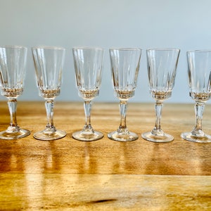 Set of 6 Arcoroc Lancer Sherry Glasses, Vintage French Celebration ...