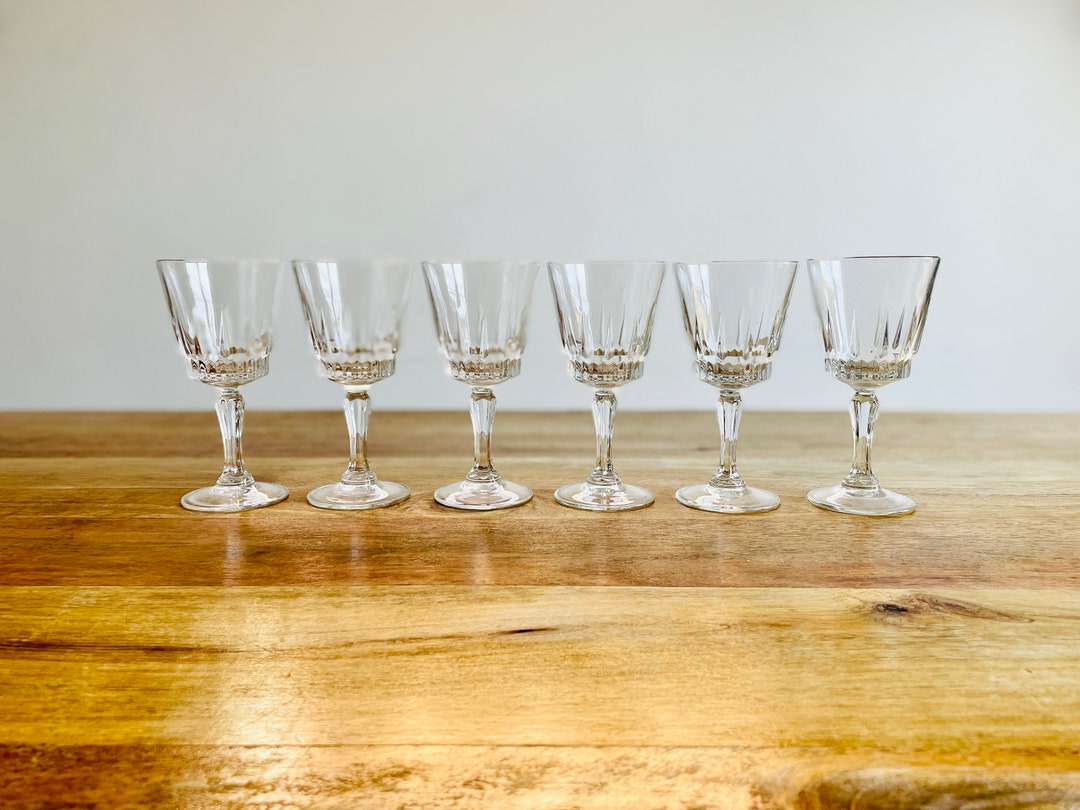 Six Vintage 1980s Arcoroc Luminarc Lancer Blown Glass Red Wine Glasses ...