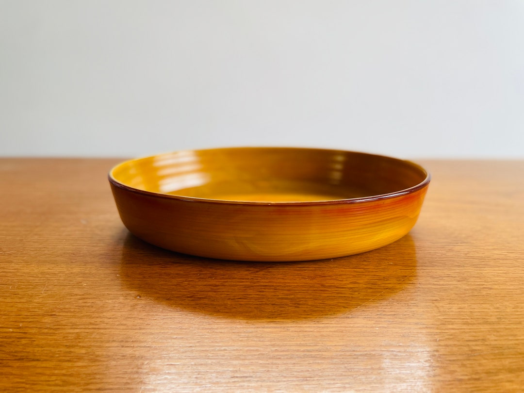 Vintage French Arcopal Volcan Opaline Caramel Glass Serving Dish - Etsy