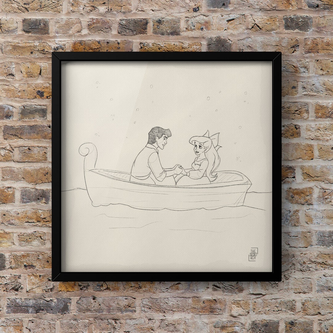 Printed Disney Princess Minimalist Line Art -princess Drawings ...