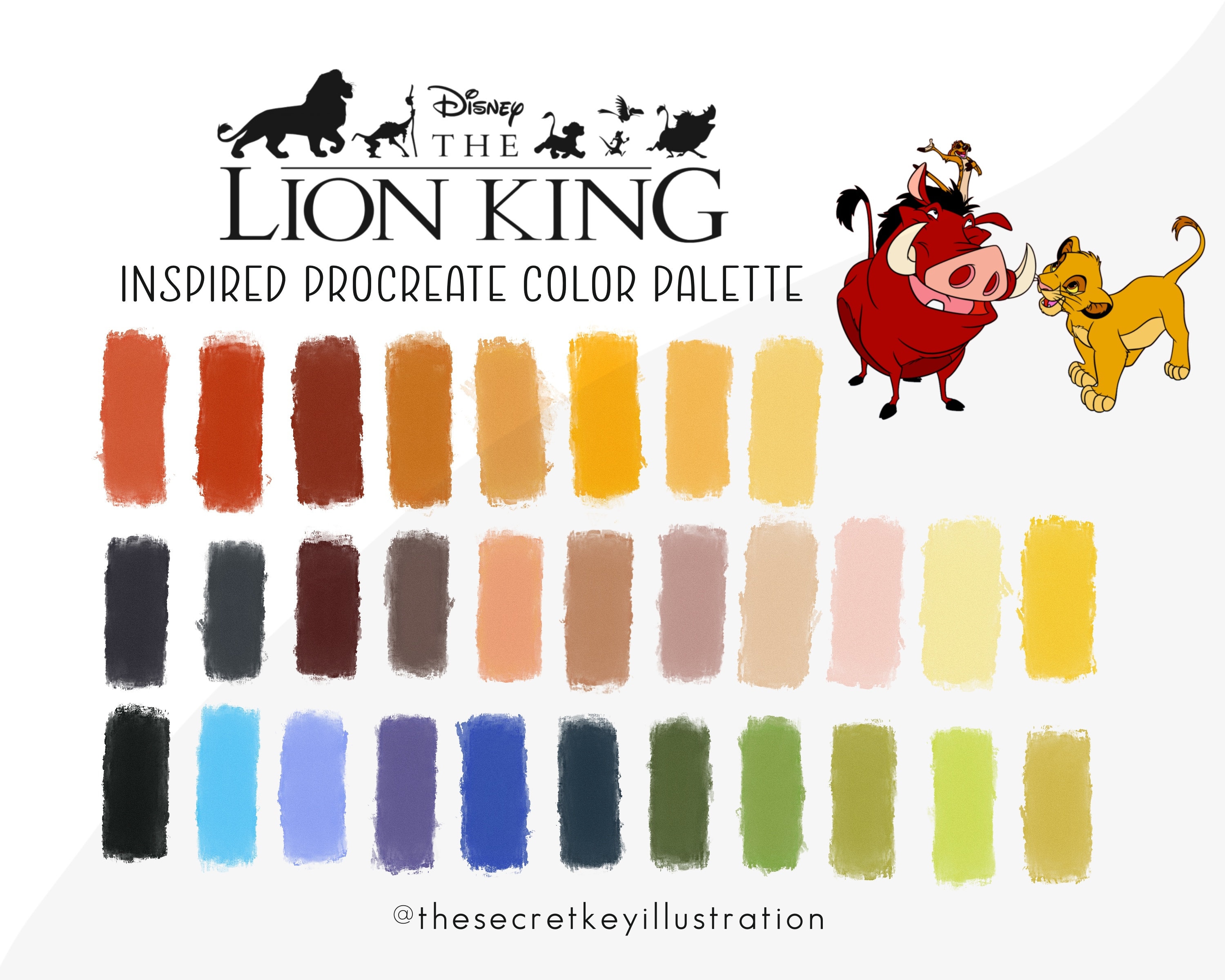 Procreate Colour Palette LION KING / Colour Procreate App Ipad/color ...