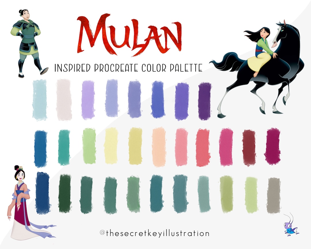 Procreate Color Palette, Mulan Paint Color Palette, Disney Palette ...