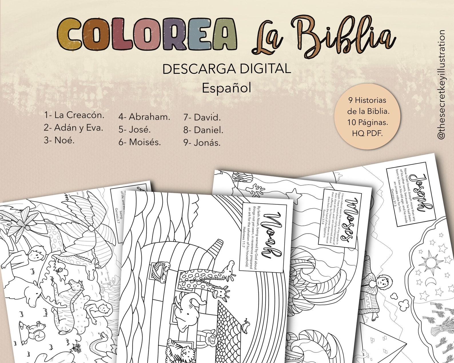 SPANISH Coloring Pages from the Old Testament Books of the Bible ...