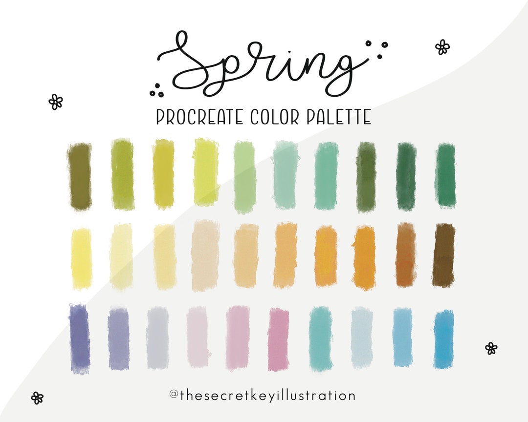Procreate Swatches, Procreate Color Palette, Spring Paint Color Palette ...