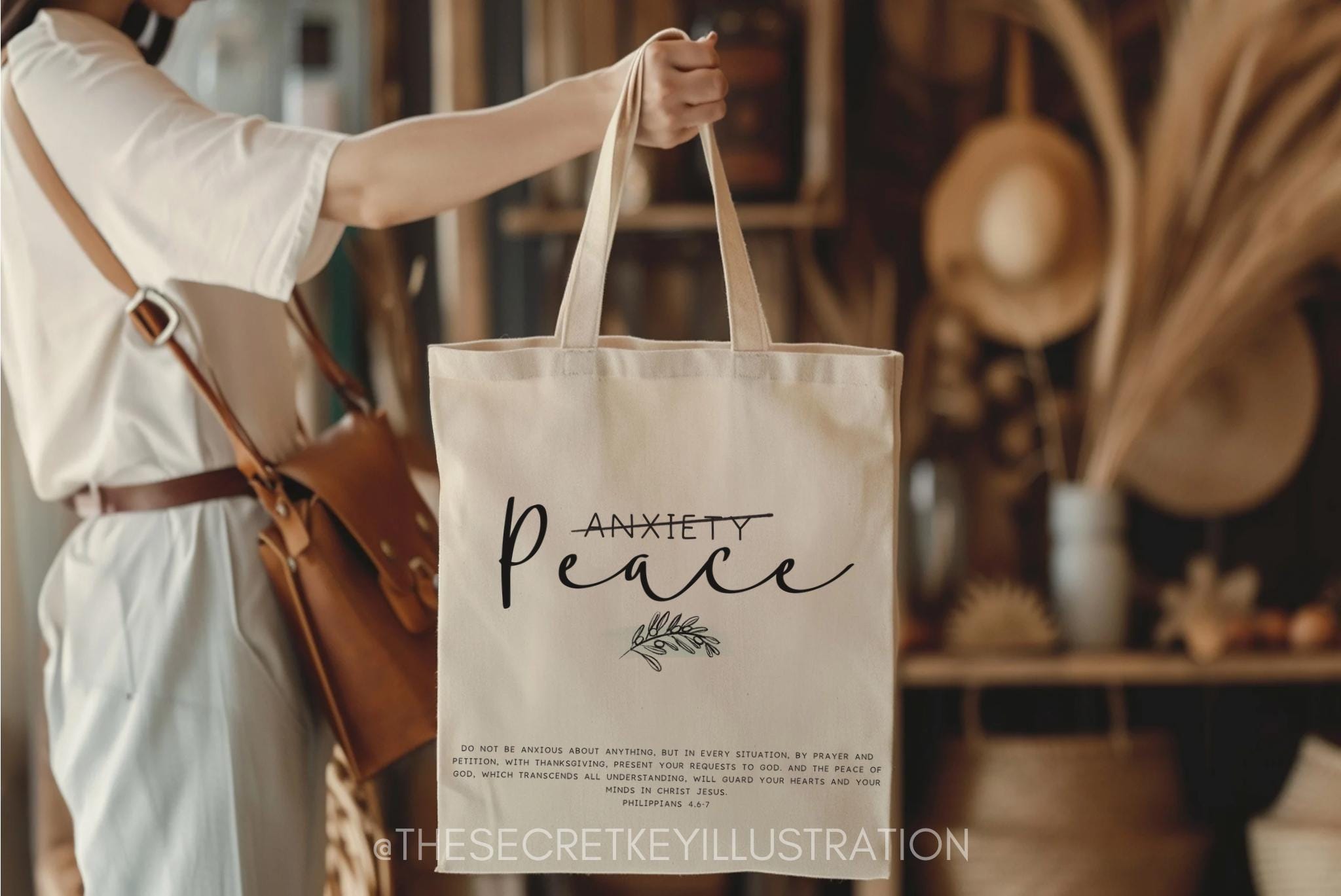 Christian Tote Bag Faith Tote Bag Bible Verse Canvas Gift Religious ...