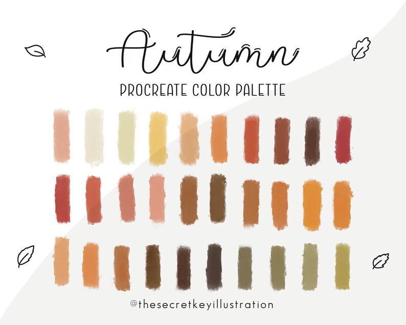Procreate Swatches, Procreate Color Palette, Autumn Paint Color Palette ...