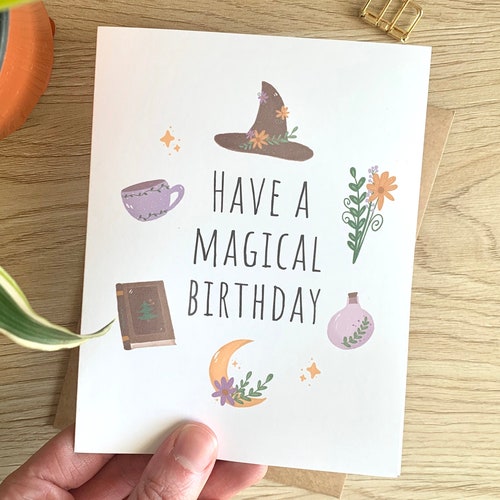 Have A Magical Birthday Card Witch Birthday Magical Birthday | Etsy