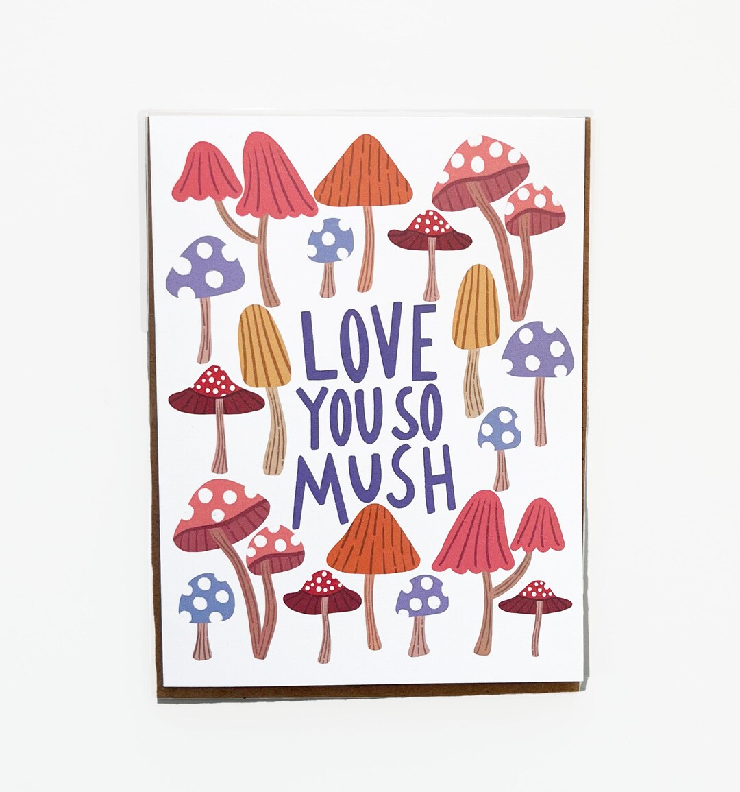 Love You so Mush Card, Mushroom Cards, Friendship Cards, BFF Cards ...
