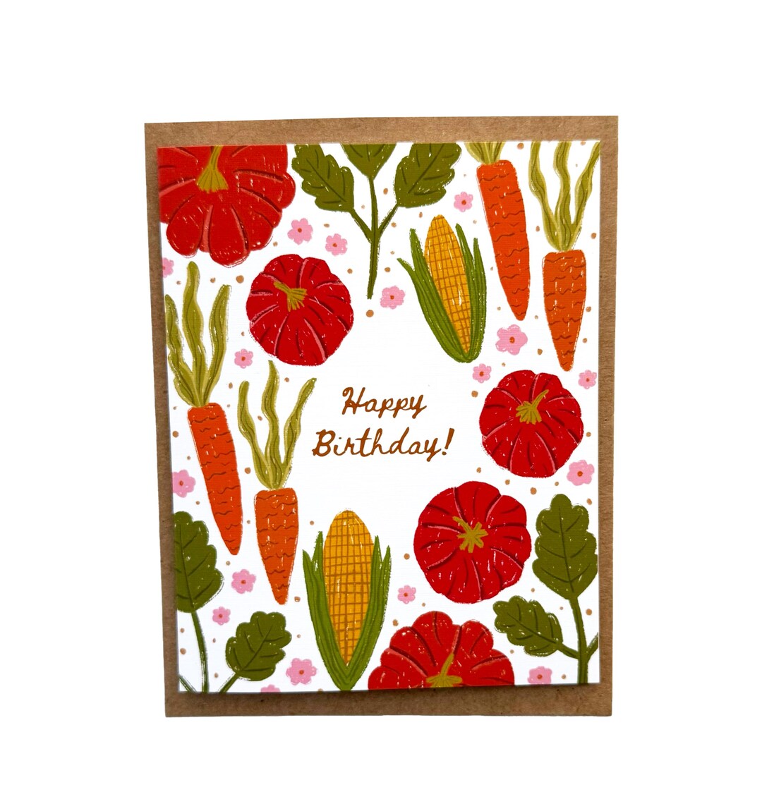 Veggie Birthday Card, Garden Birthday Card, Tomato Birthday Card ...